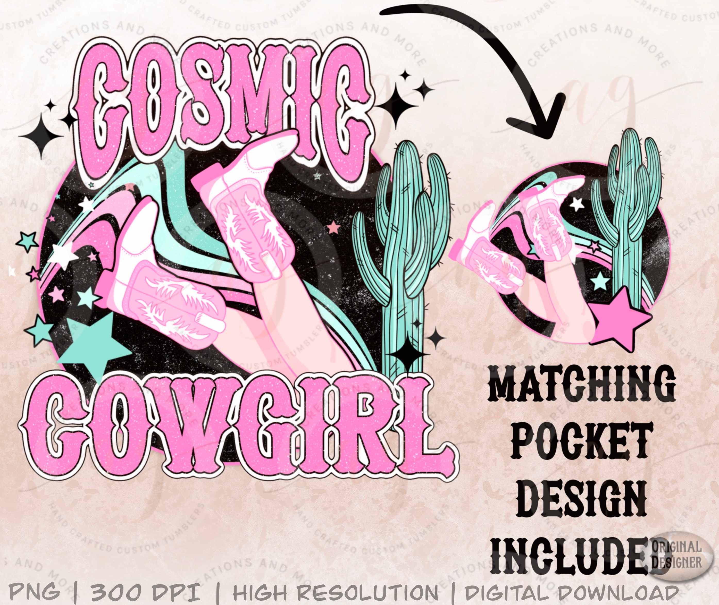 Western Cosmic Cowgirl Png Western Retro Png Western Png - Etsy