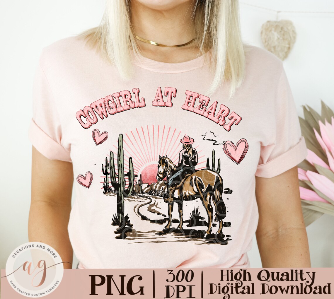 Western Cowgirl Png Cowgirl at Heart Png Western Valentine - Etsy