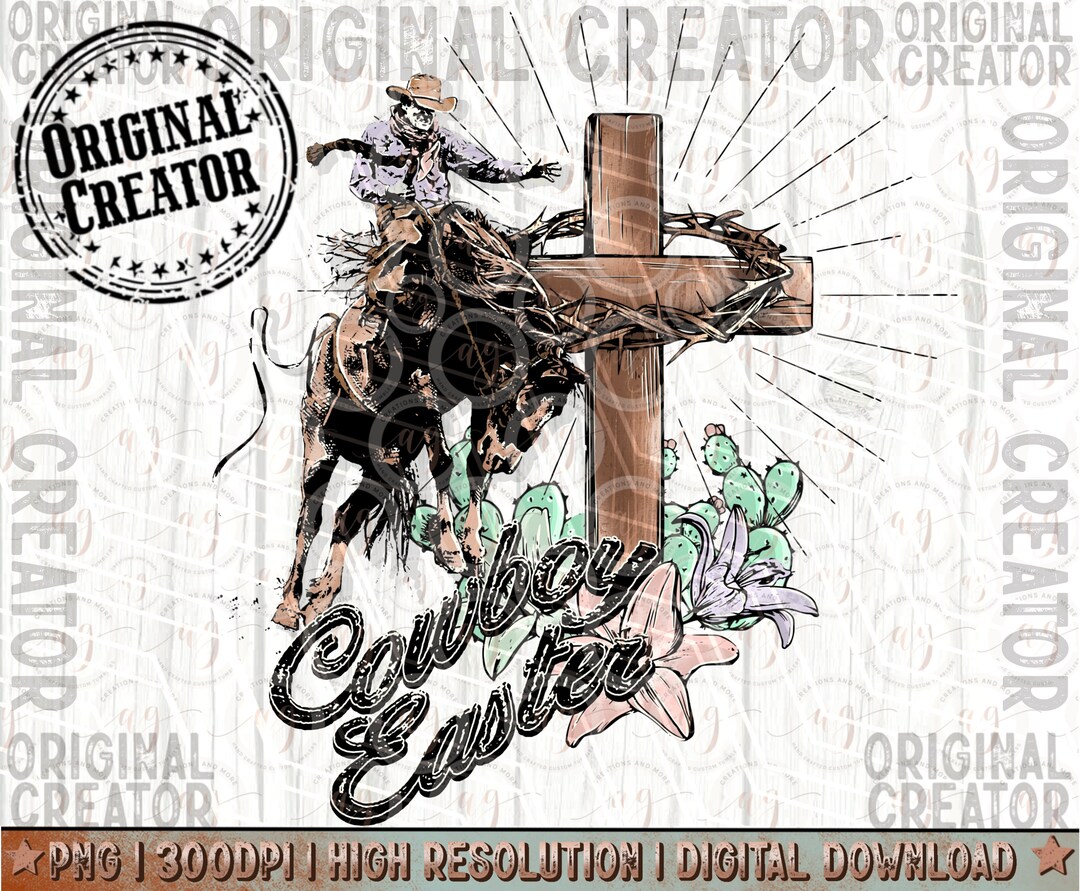 Western Cowboy Easter Png, Western Sublimation Png, Western Shirt ...