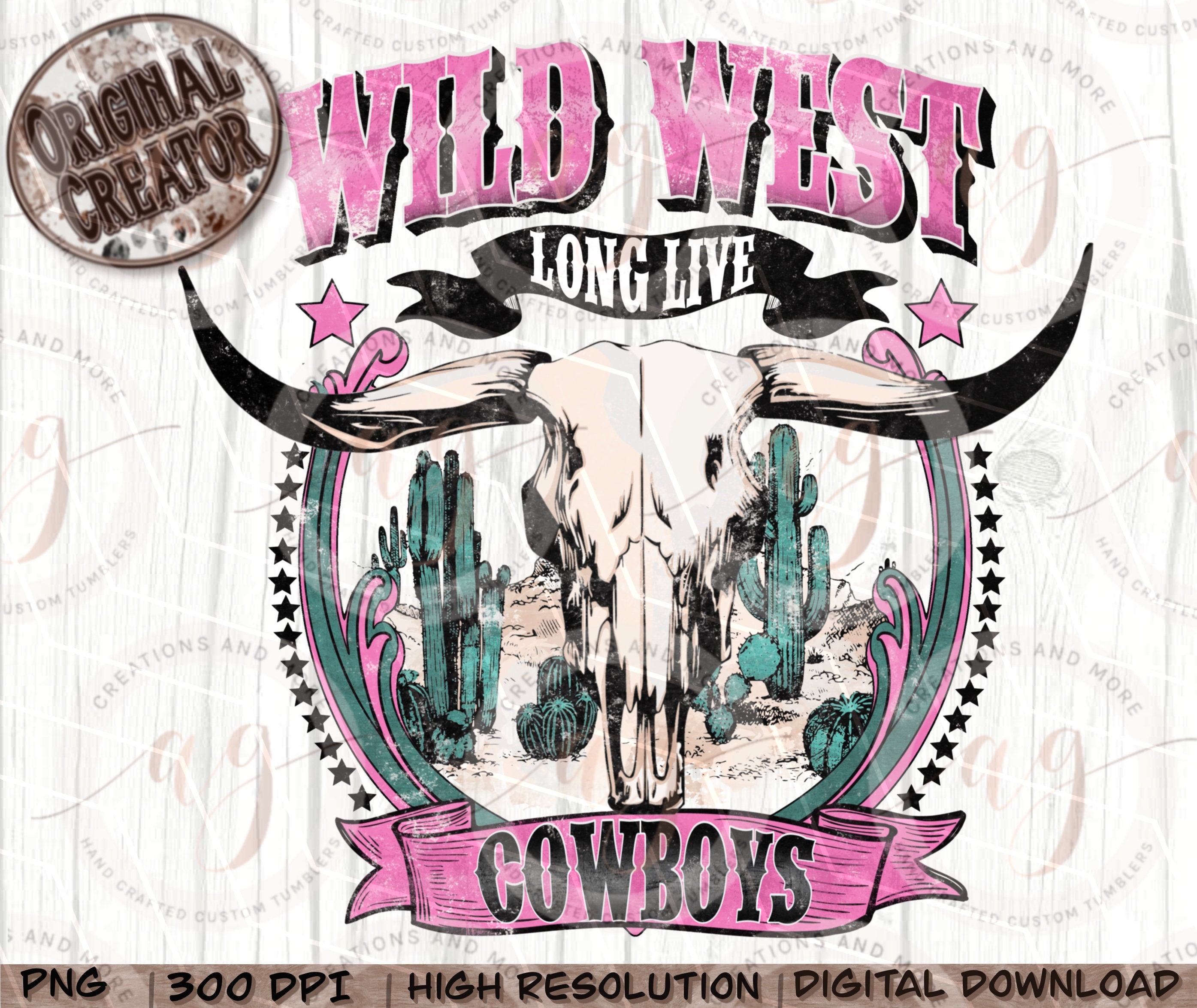 Western Png Vintage Wild West Long Live Cowboys Png - Etsy