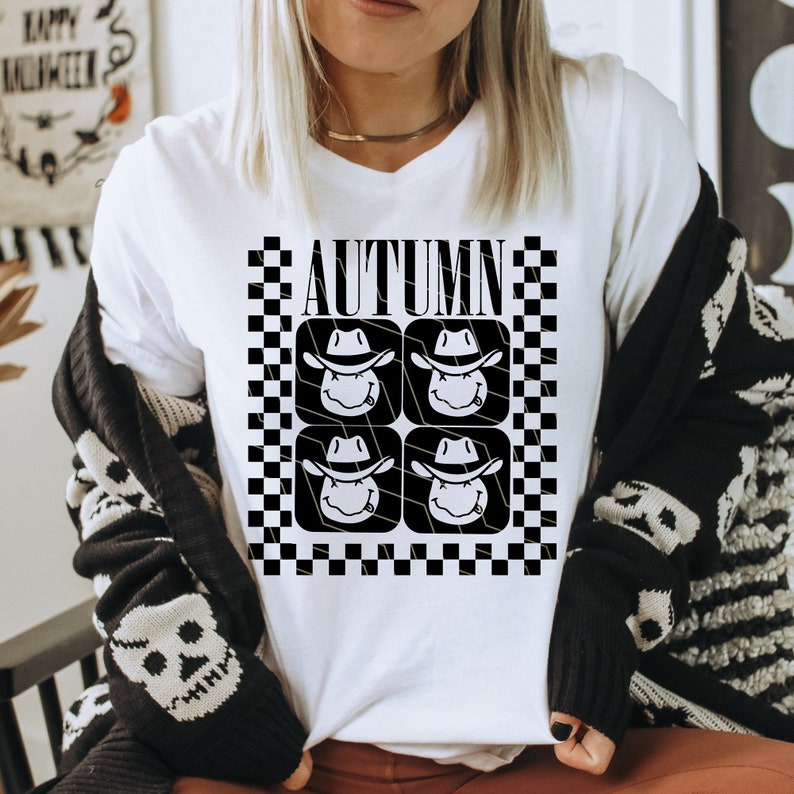 Autumn Fall PNG Smiley Face Nirvana Svg Png Western Smiley - Etsy