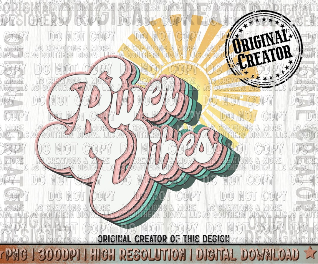 Retro River Vibes Png, Trendy Png, Retro Sublimation Png, Digital ...