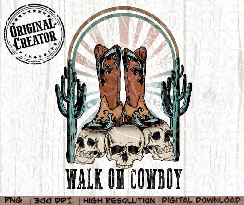 Western Png, Western Skeleton Skull Png, Walk on Cowboy Png, Western ...