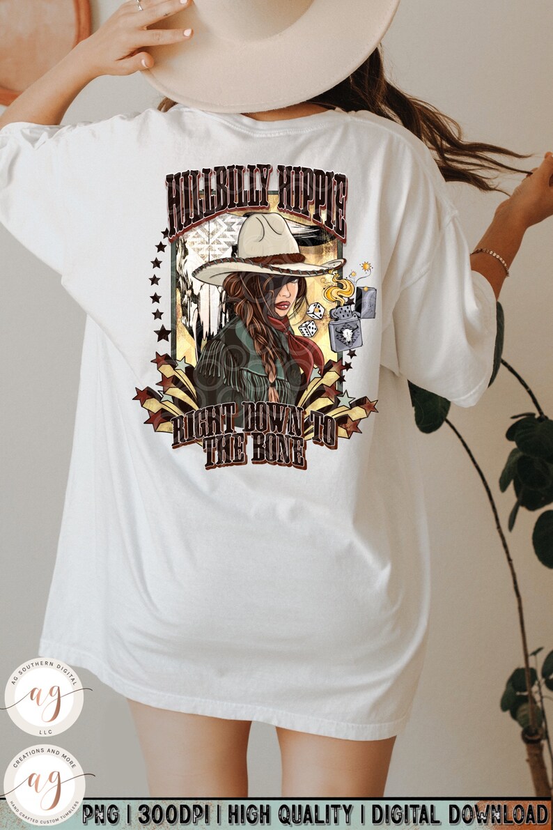 Western Cowgirl Png Hillbilly Hippie Cowgirl Pocket Set Png - Etsy