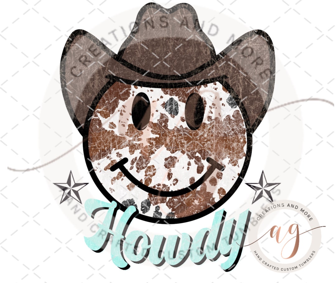 Western Retro Smiley Face PNG | Shirt | Sublimation | Digital Download ...