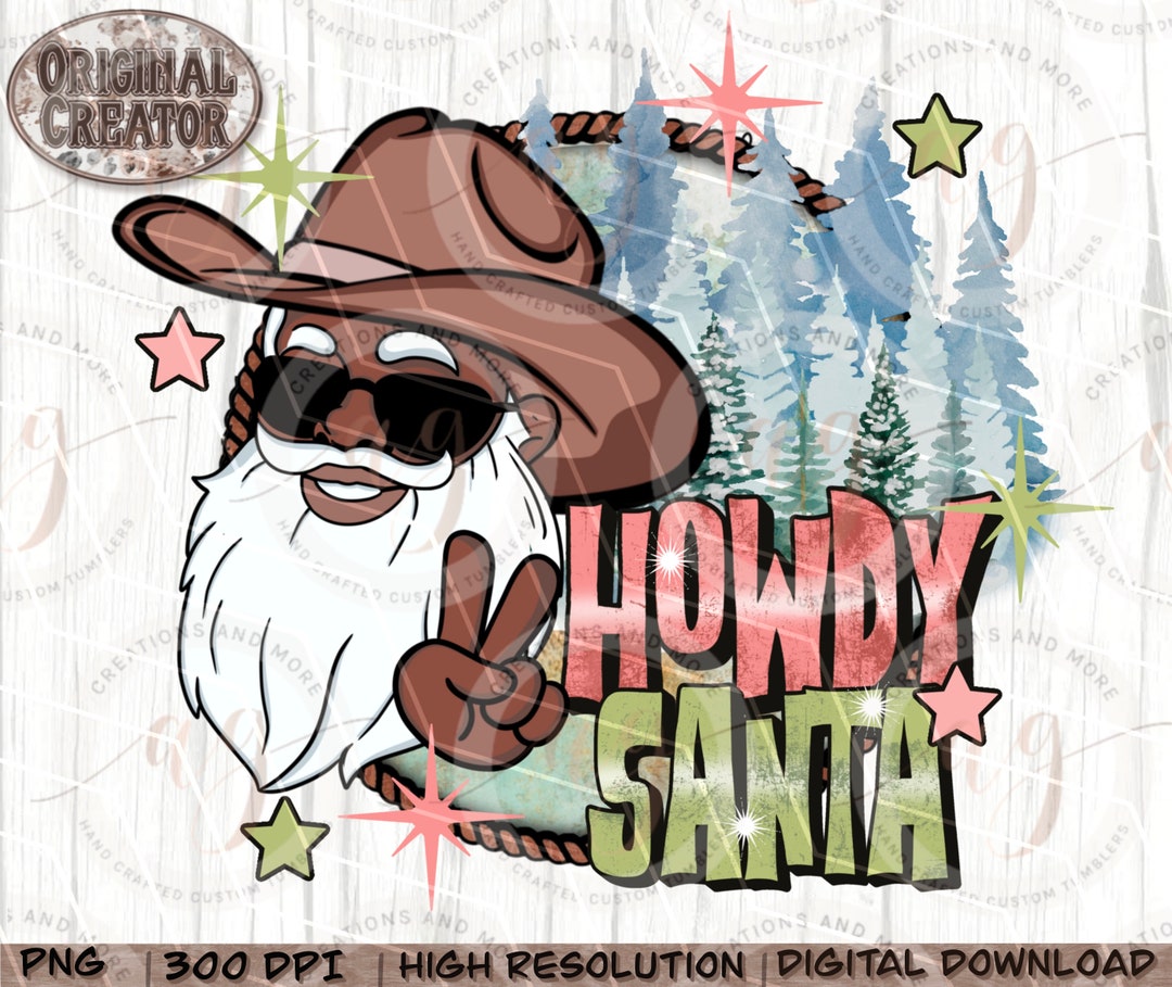 Western Christmas Png Howdy Santa Png | Western Christmas Png | Cowboy ...