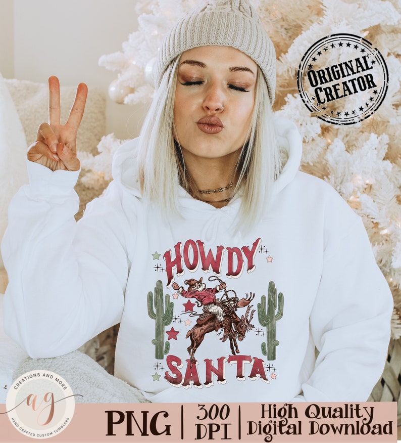 Western Christmas Png Howdy Santa Png Santa Png Cowboy - Etsy