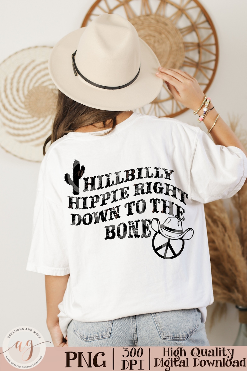 Western Png Single Color Hillbilly Hippie Right Down to the - Etsy