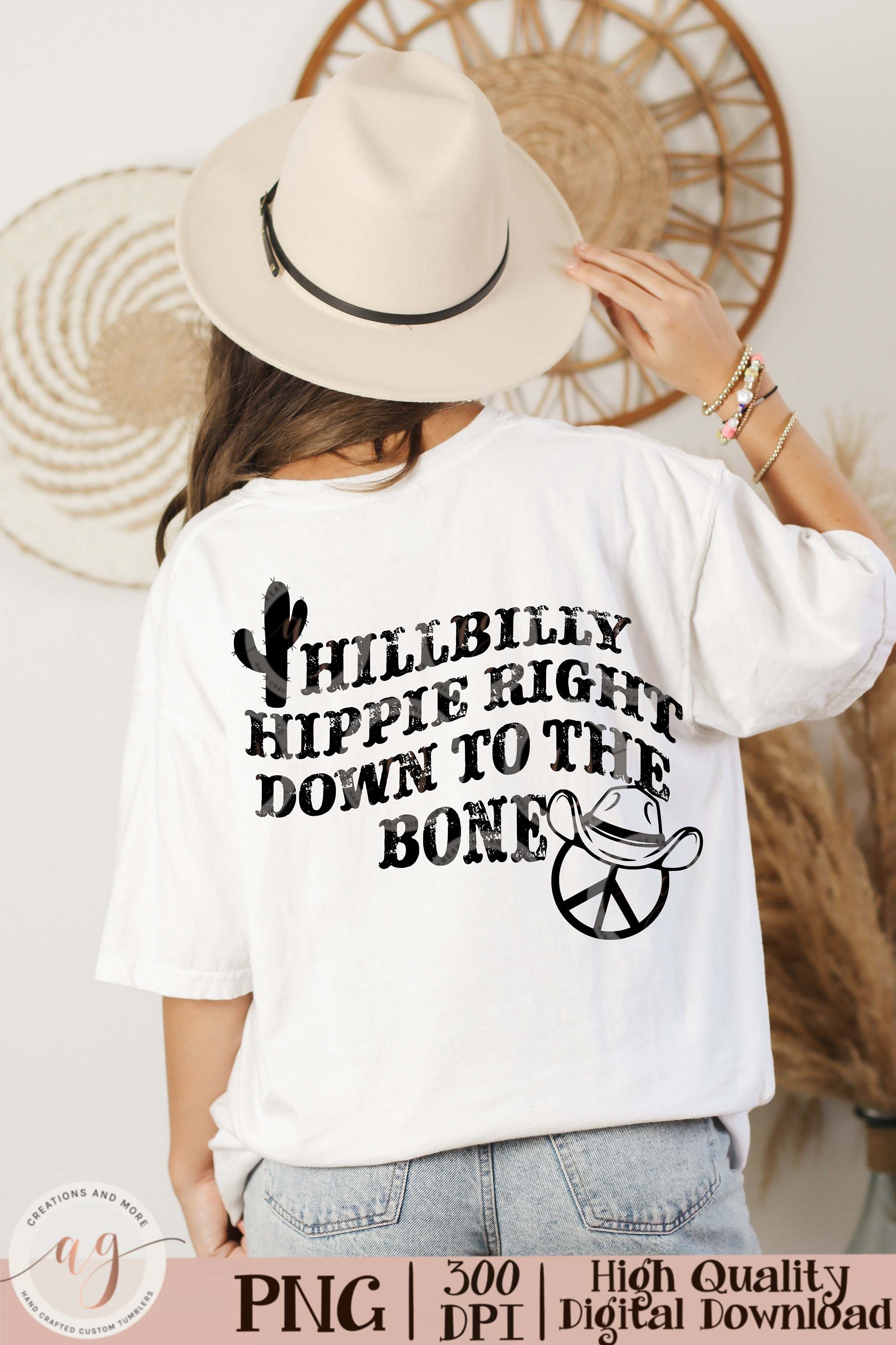 Western Png Single Color Hillbilly Hippie Right Down to the - Etsy Canada