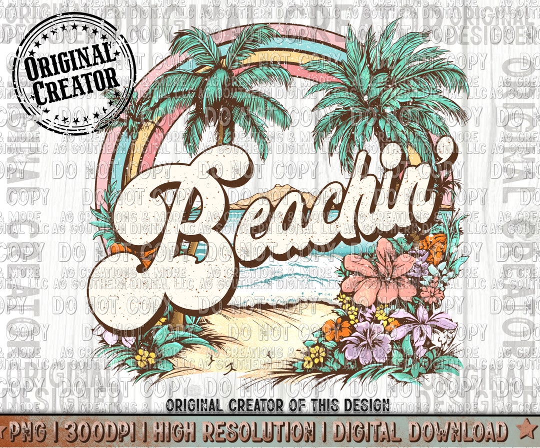 Retro Beach Png, Beachin Png, Retro Summer Design Png, Surfing Skeleton ...