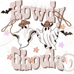 Western Halloween Retro Ghost Howdy Ghouls PNG | Digital Download ...