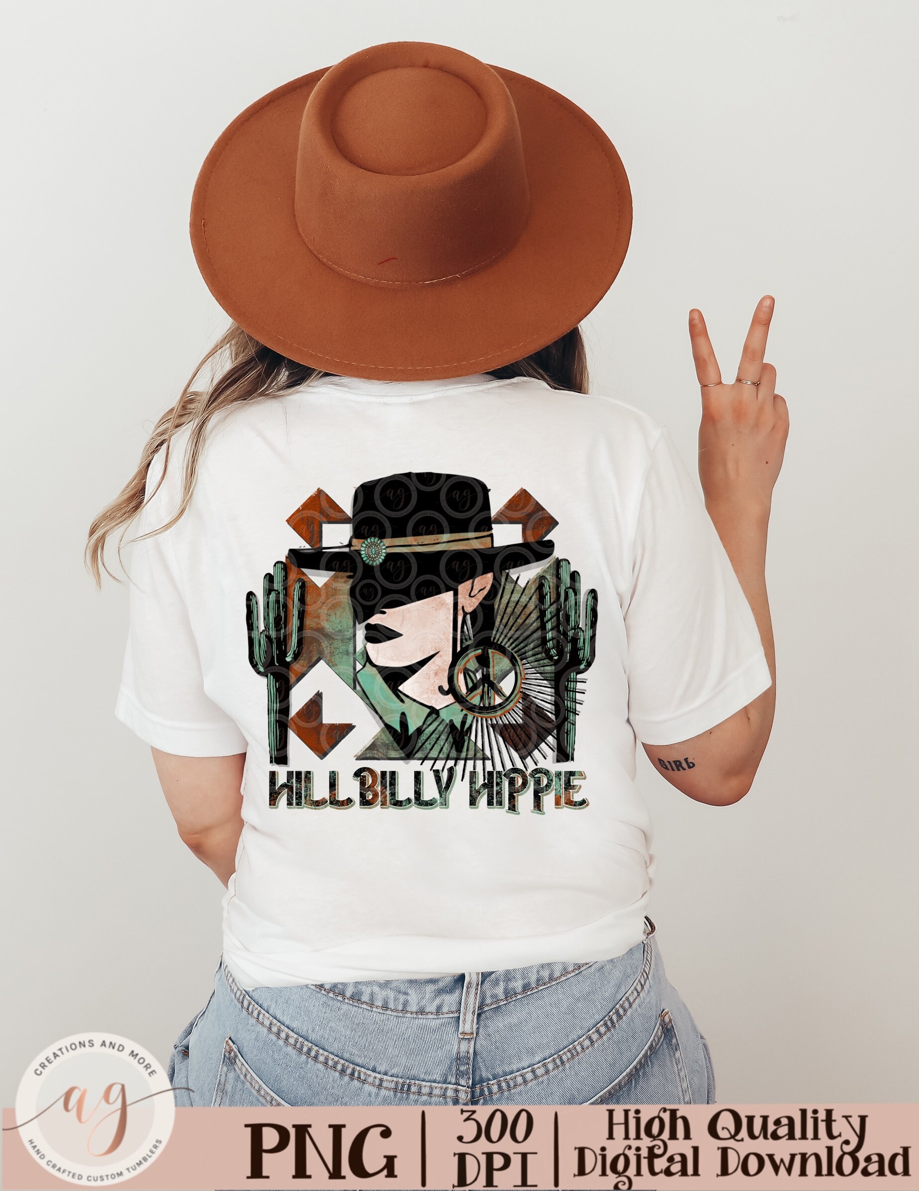 Western Cowgirl Png Hillbilly Hippie Cowgirl Png Pocket Set - Etsy