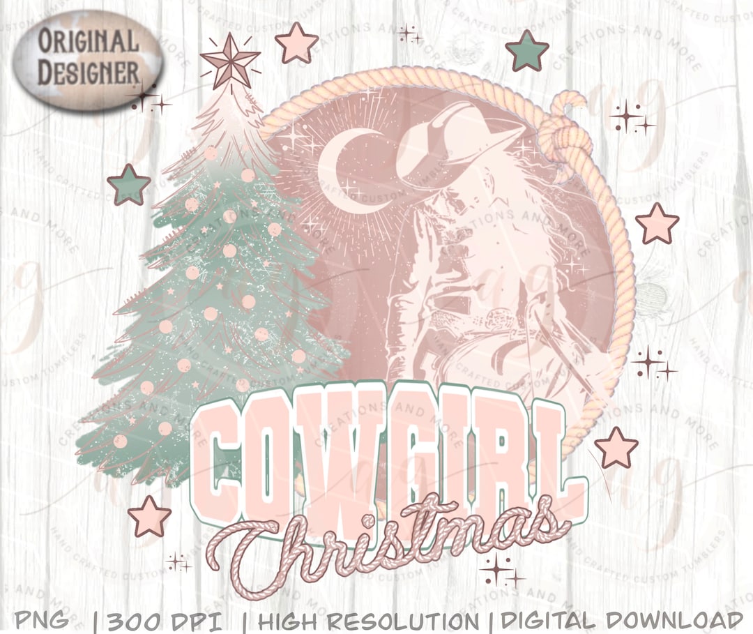 Western Png Cowgirl Christmas Png | Retro Christmas Png | Sublimation ...