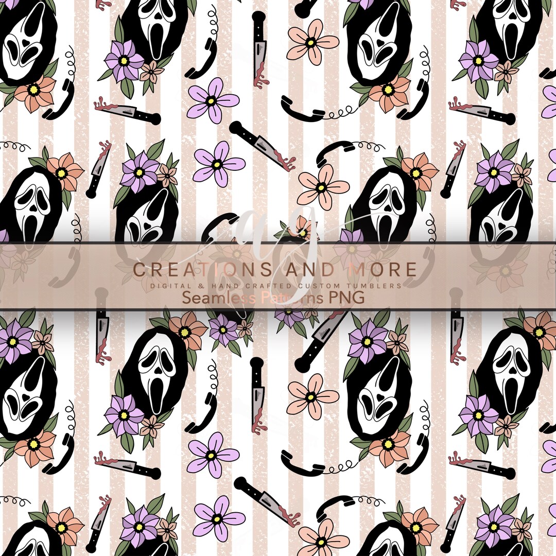 Halloween Scream Horror Seamless Pattern PNG Digital Download - Etsy