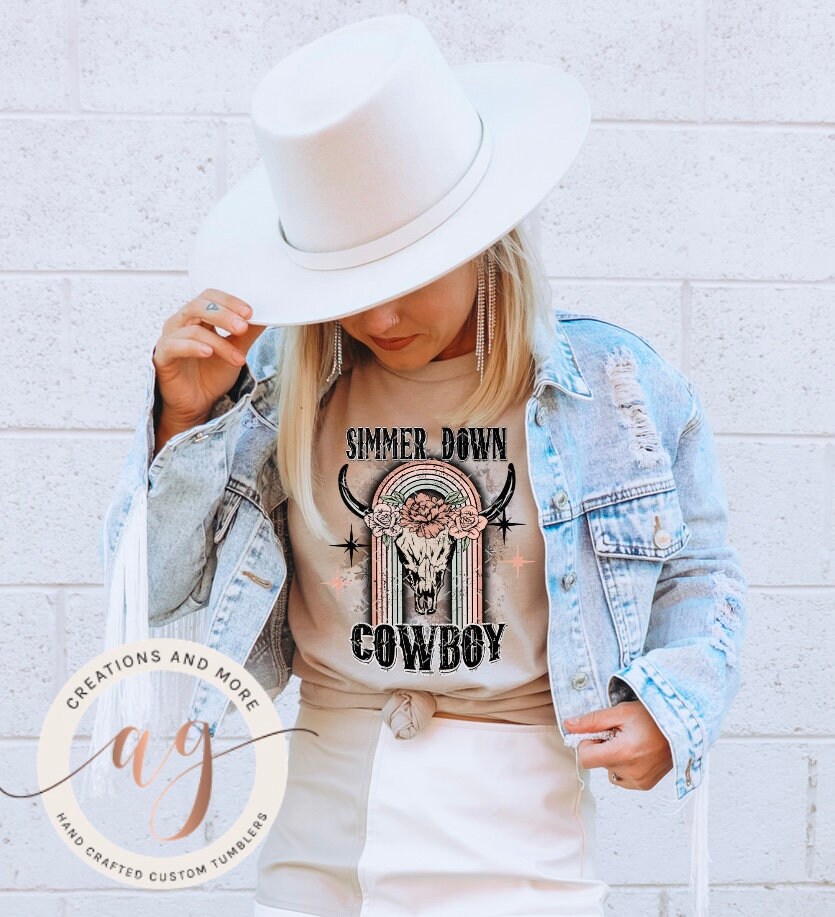 Western Simmer Down Cowboy Sublimation | PNG | Digital File - Etsy