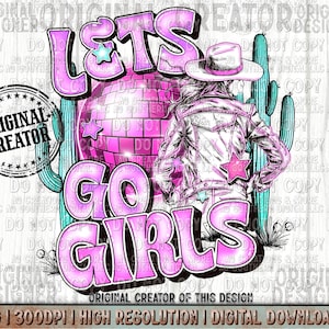 Retro Western Let's Go Girls Png, Western Cowgirl Png, Western ...