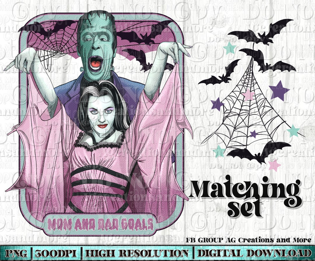 Trendy Munster Halloween Design Png, Sublimation Png, DTF Png, Mom and ...