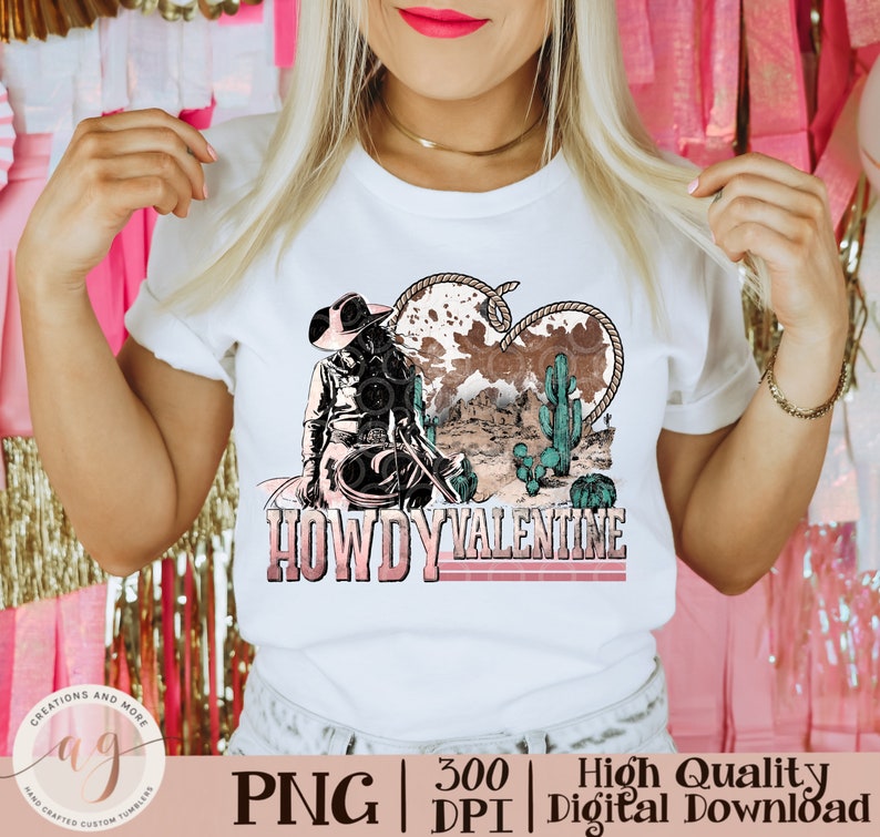 Western Valentine Png Howdy Valentine Png Western Cowgirl - Etsy