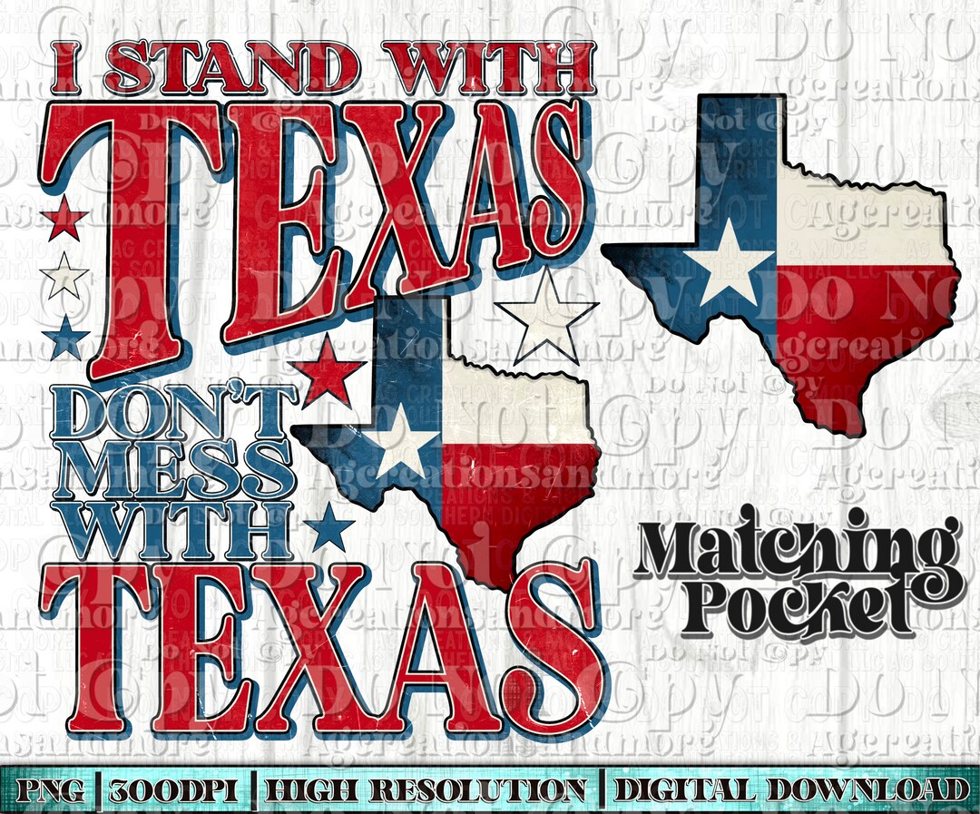 I Stand With Texas Png Pocket Set, Trendy Png, Sublimation Png Design ...