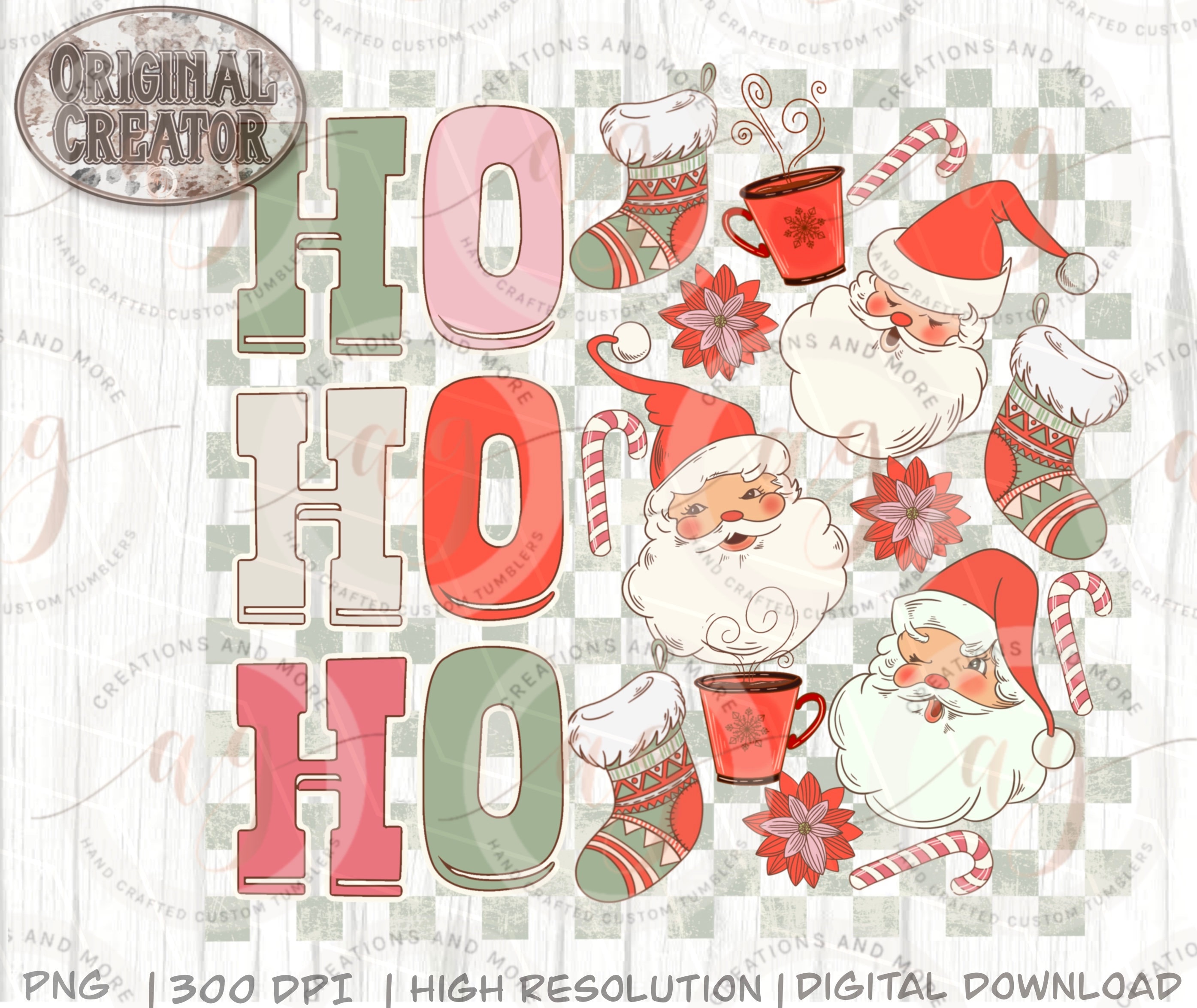 Christmas Png Ho Ho Ho Santa Png Retro Christmas Png - Etsy
