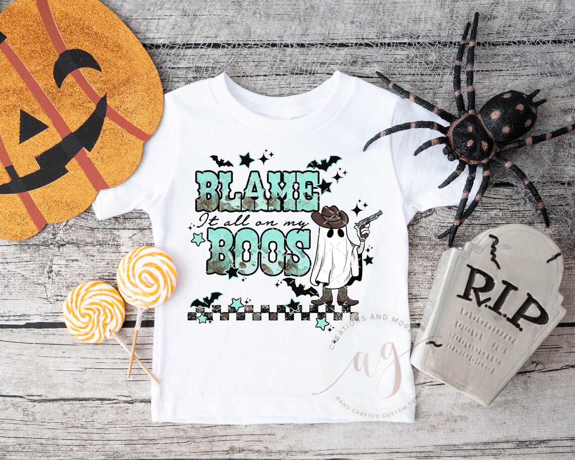 Western Retro Ghost Halloween Png Blame It All on My Boos PNG - Etsy
