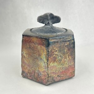 Don Hanson Studio Art Pottery Lidded Box Creamy White & Metallic Silver ...