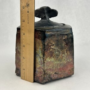 Don Hanson Studio Art Pottery Lidded Box Creamy White & Metallic Silver ...