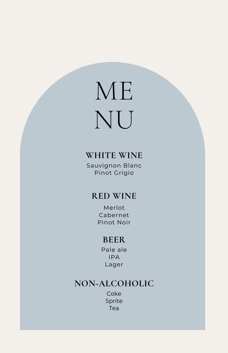 Custom Wedding Bar Menu/sign - Etsy