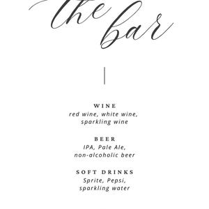 Custom Wedding Bar Menu/sign - Etsy