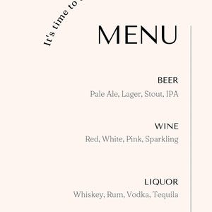 Custom Wedding Bar Menu/sign - Etsy
