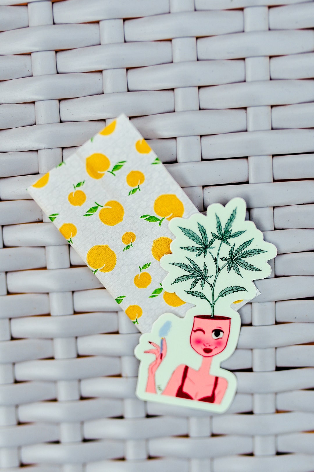 Pot Head Girl Die Cut Sticker, Vinyl Sticker, Pot Head, Cute - Etsy