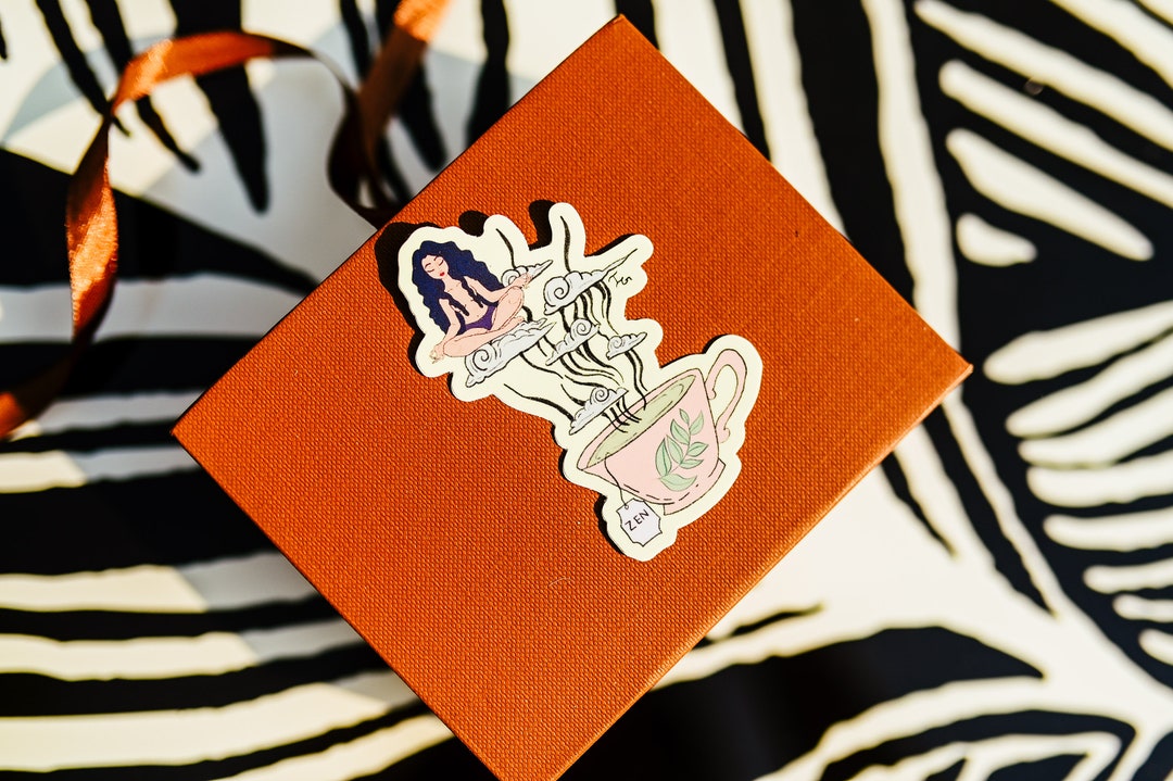 Zen Tea Yoga Girl Die Cut Sticker, Vinyl Sticker, Cute - Etsy