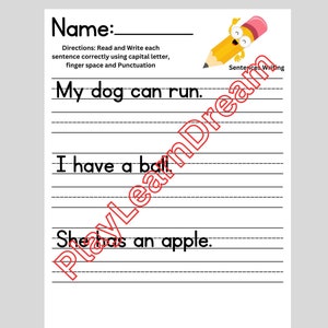25 Printable Write the Sentence Worksheets, Sentence Writing Worksheets ...