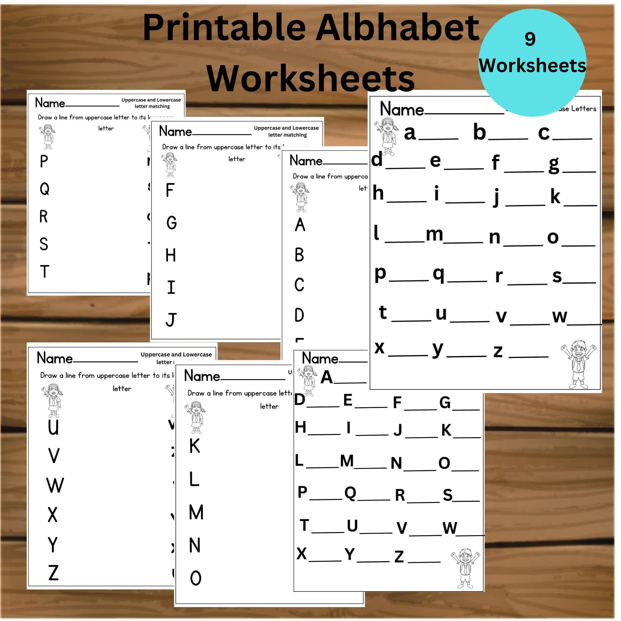 7 Printable Preschool,kindergarten Alphabet Worksheets. Letter ...