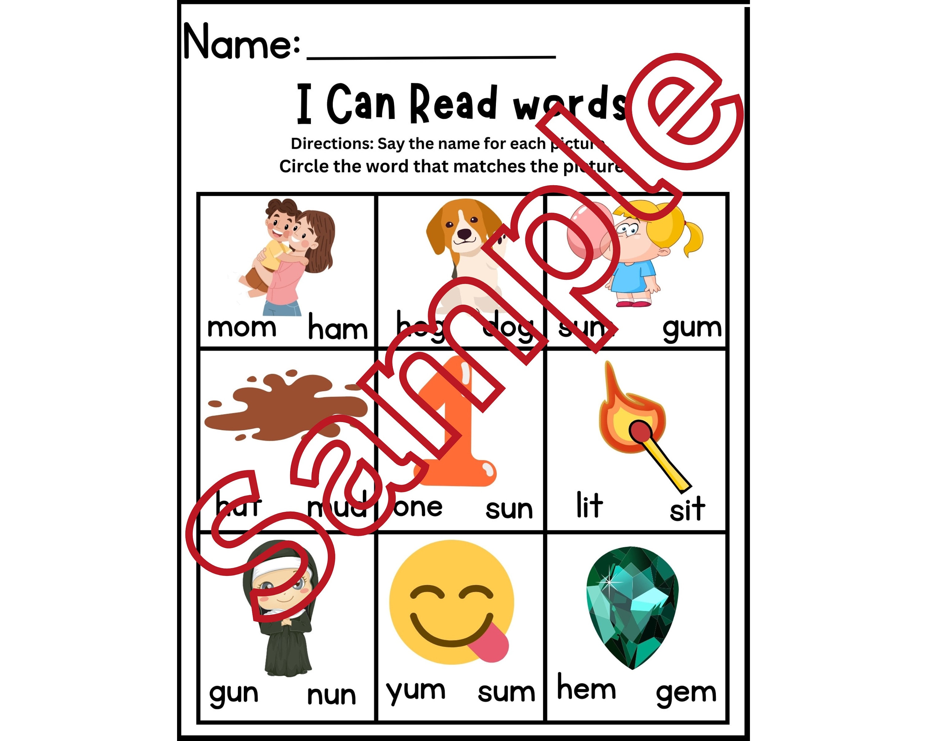 15 Kindergarten Reading Worksheets - CVC Word Families - Phonics Kids ...