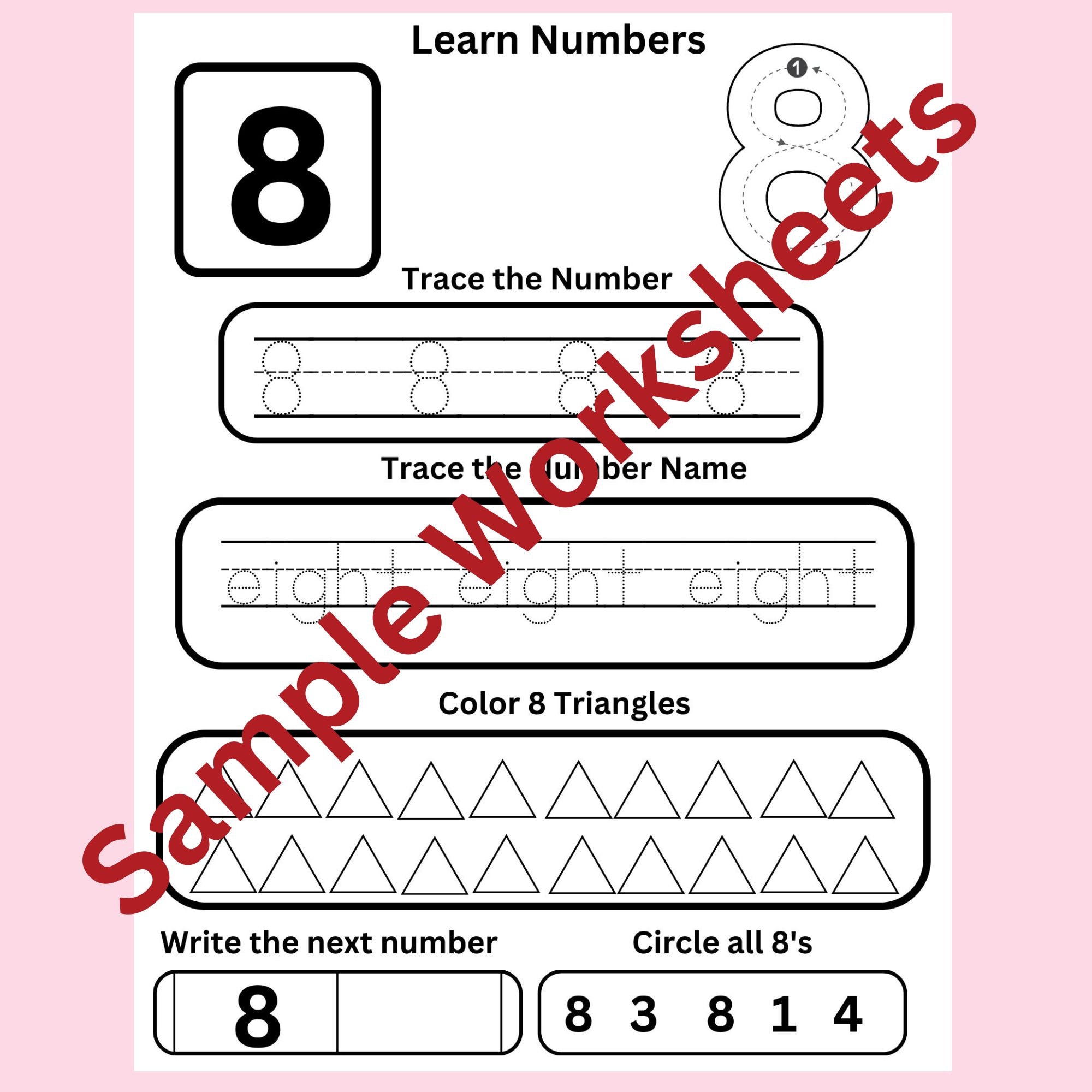 30 Worksheets Printable, Tracing,coloring Numbers, Preschool Curriculum ...