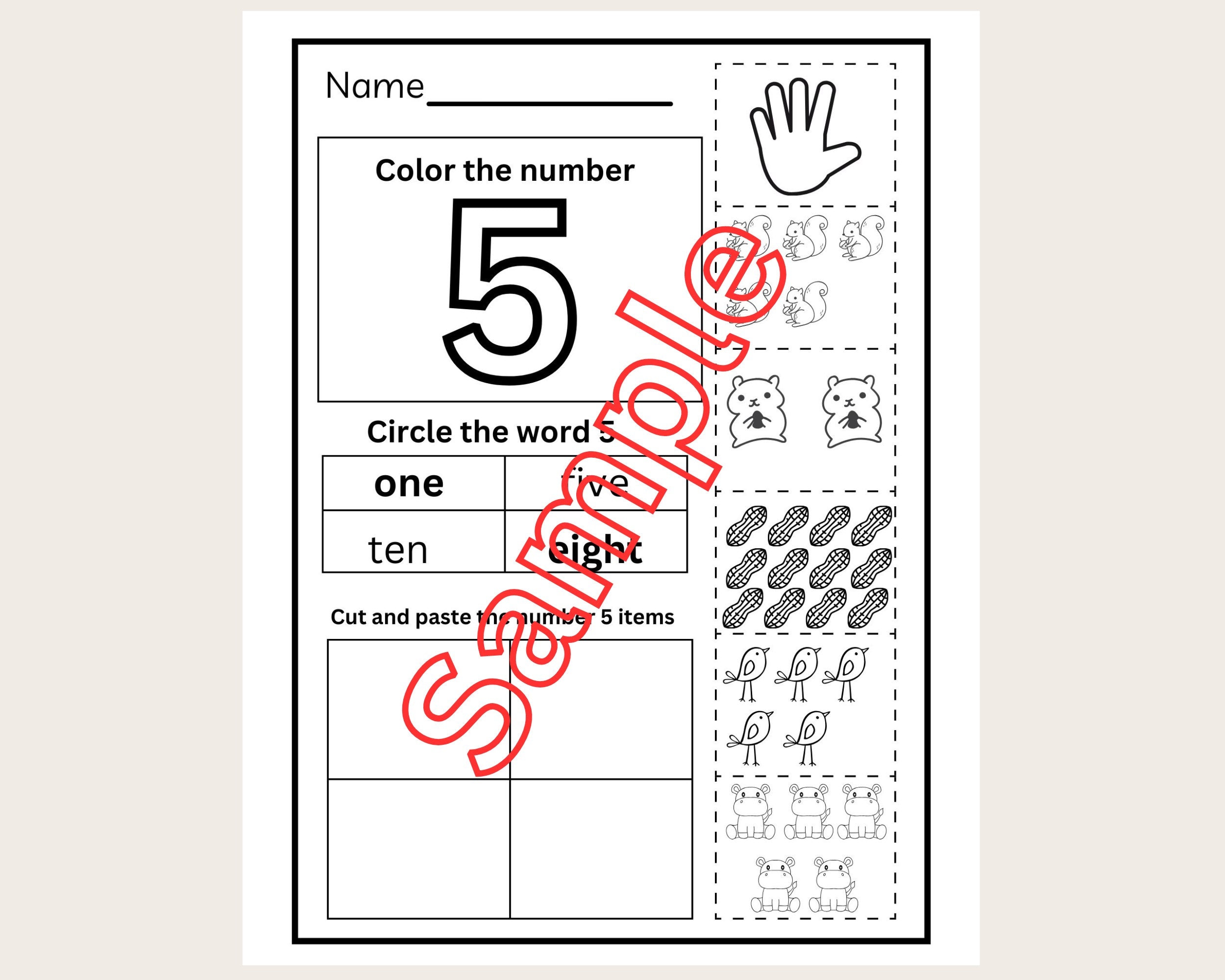 Number of the Week Worksheets Printable, Number Learning Busy Book ...