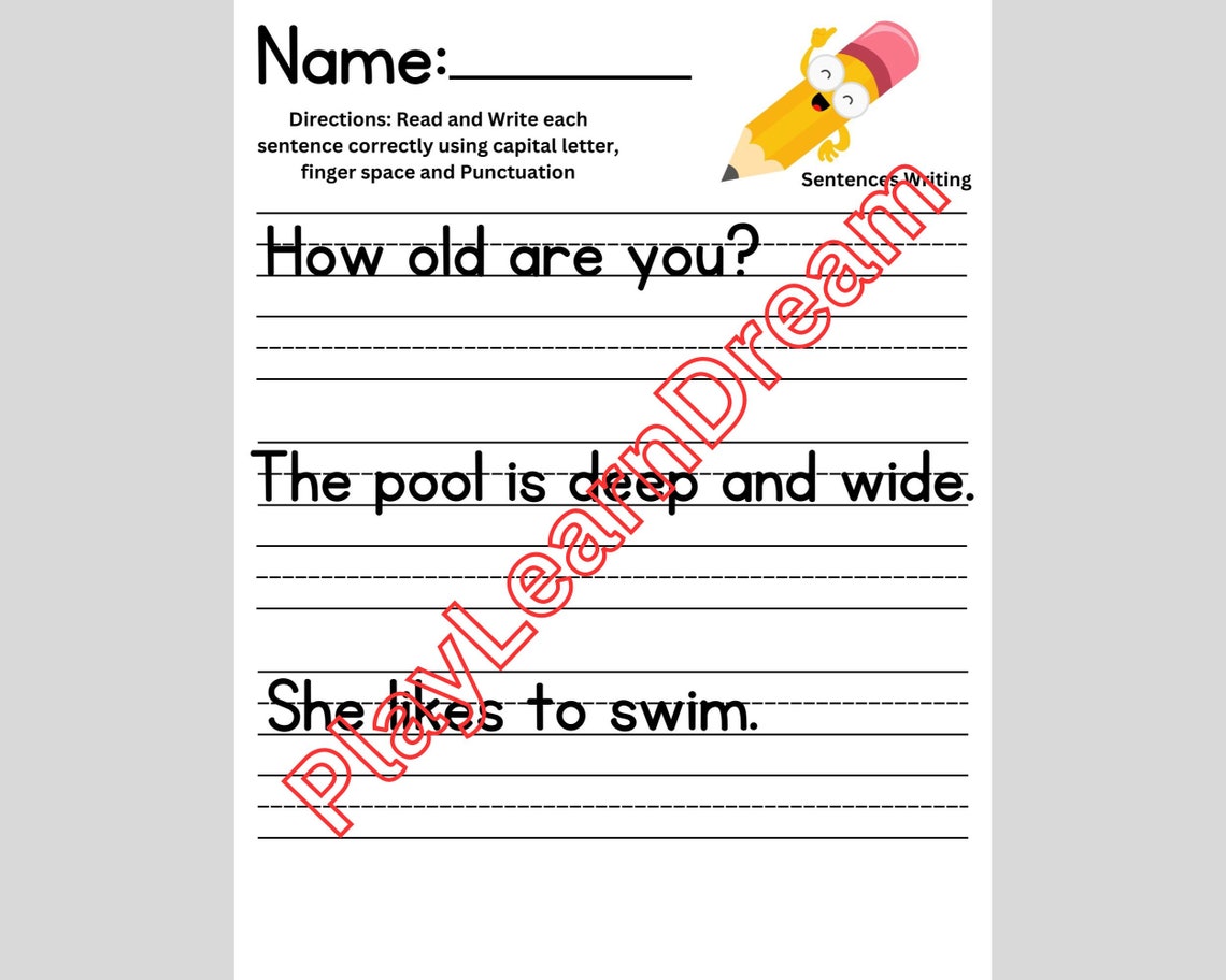 25 Printable Write the Sentence Worksheets, Sentence Writing Worksheets ...