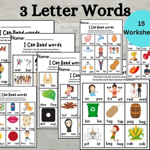 15 Kindergarten Reading Worksheets - CVC Word Families - Phonics Kids ...