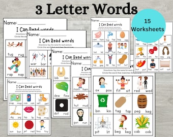 28 Worksheets for Kindergarten Reading CVC Word Families Learn to Read ...