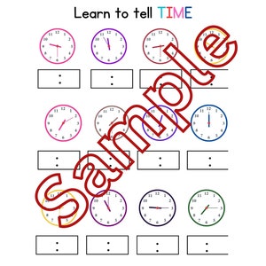 Learning Time Printable | Telling Time Clock Worksheets | Printable ...