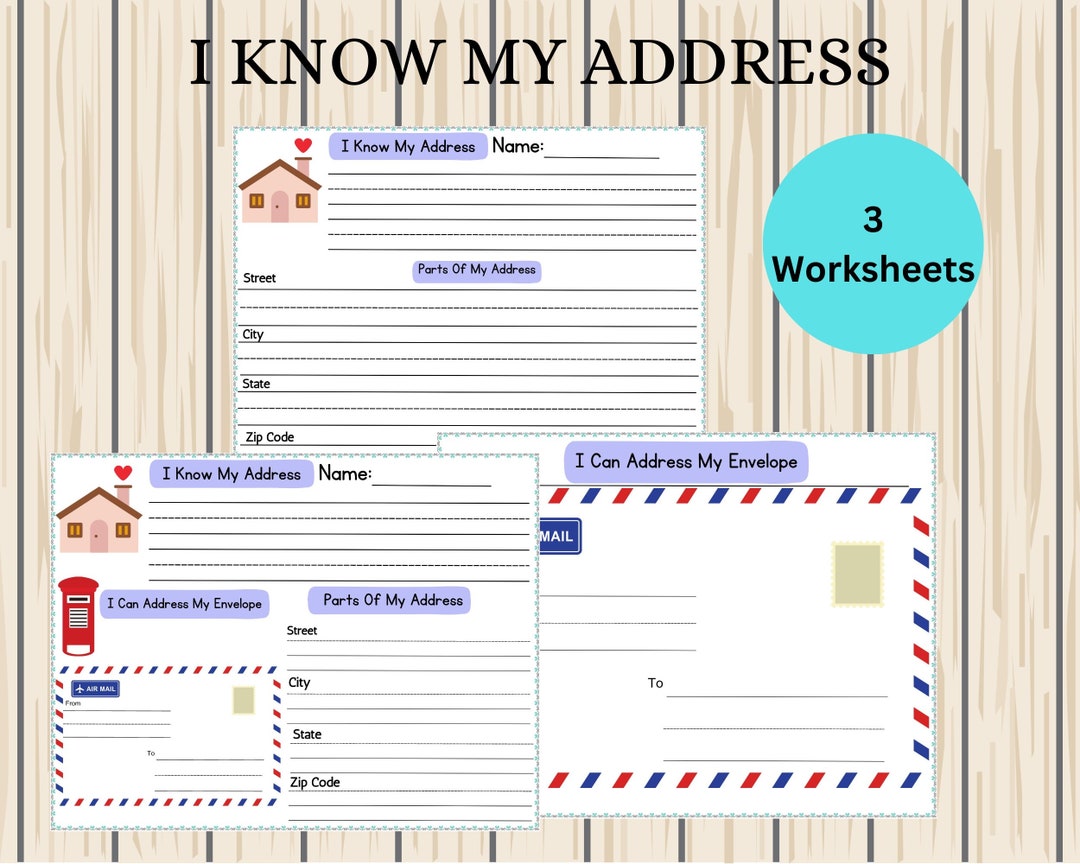 I Know My Address, My Address Kids Activity, Toddler Activity Binder ...