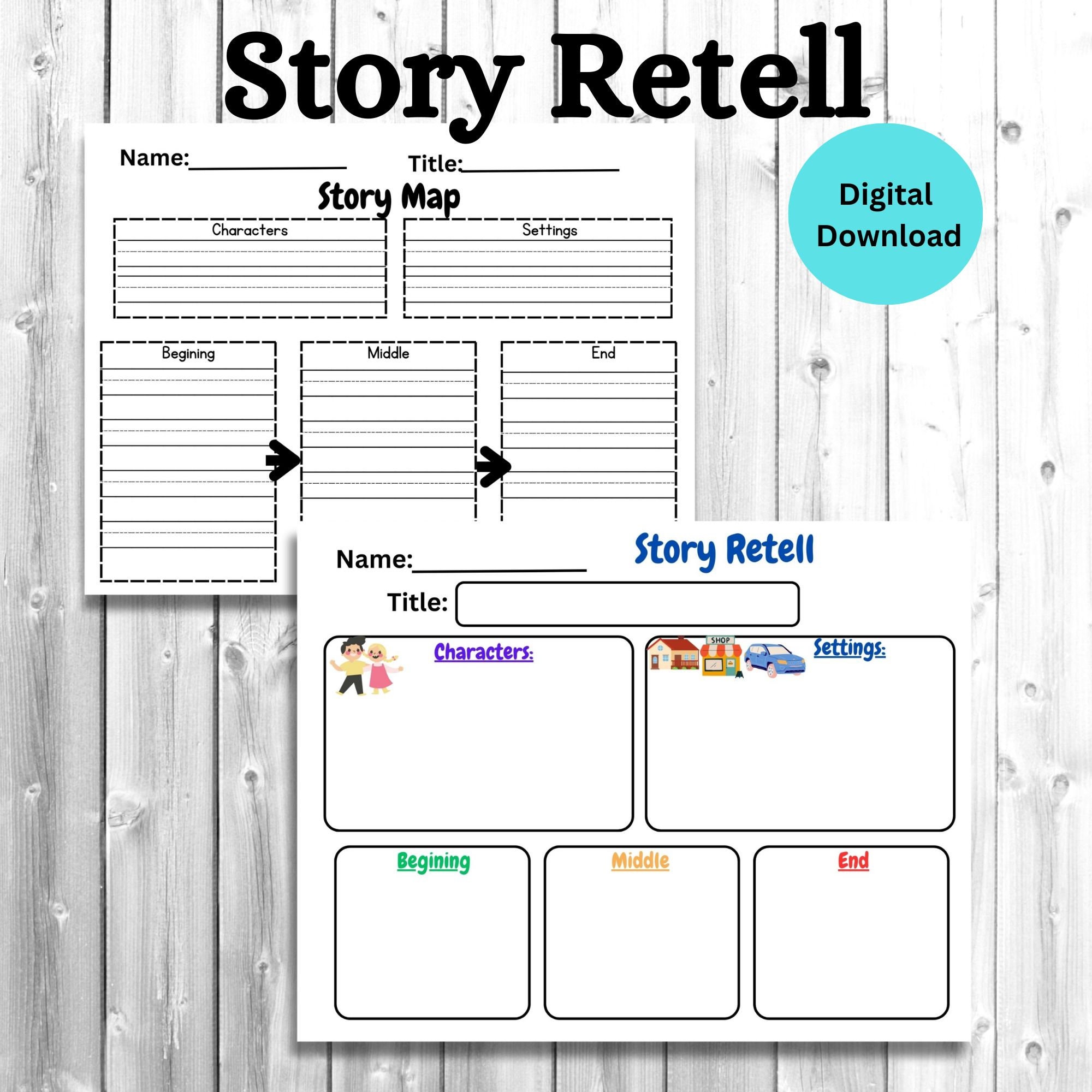 Printable Story Map - Story Retell - Story Map - Narrative Planner ...