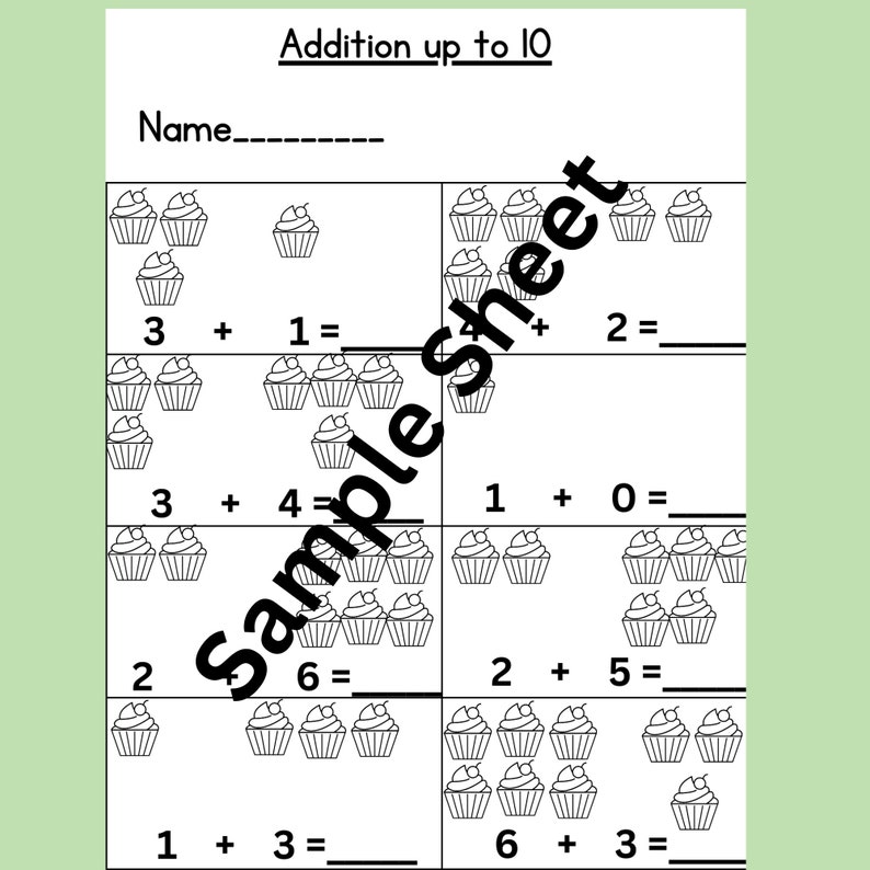 Kindergarten Addition ,math Printable, Addition Worksheet for ...