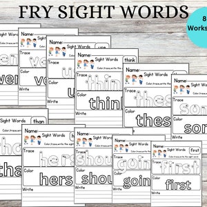 80 Sight Words, FRY, Spelling, Phonics, Preschool, Kindergarten, First ...