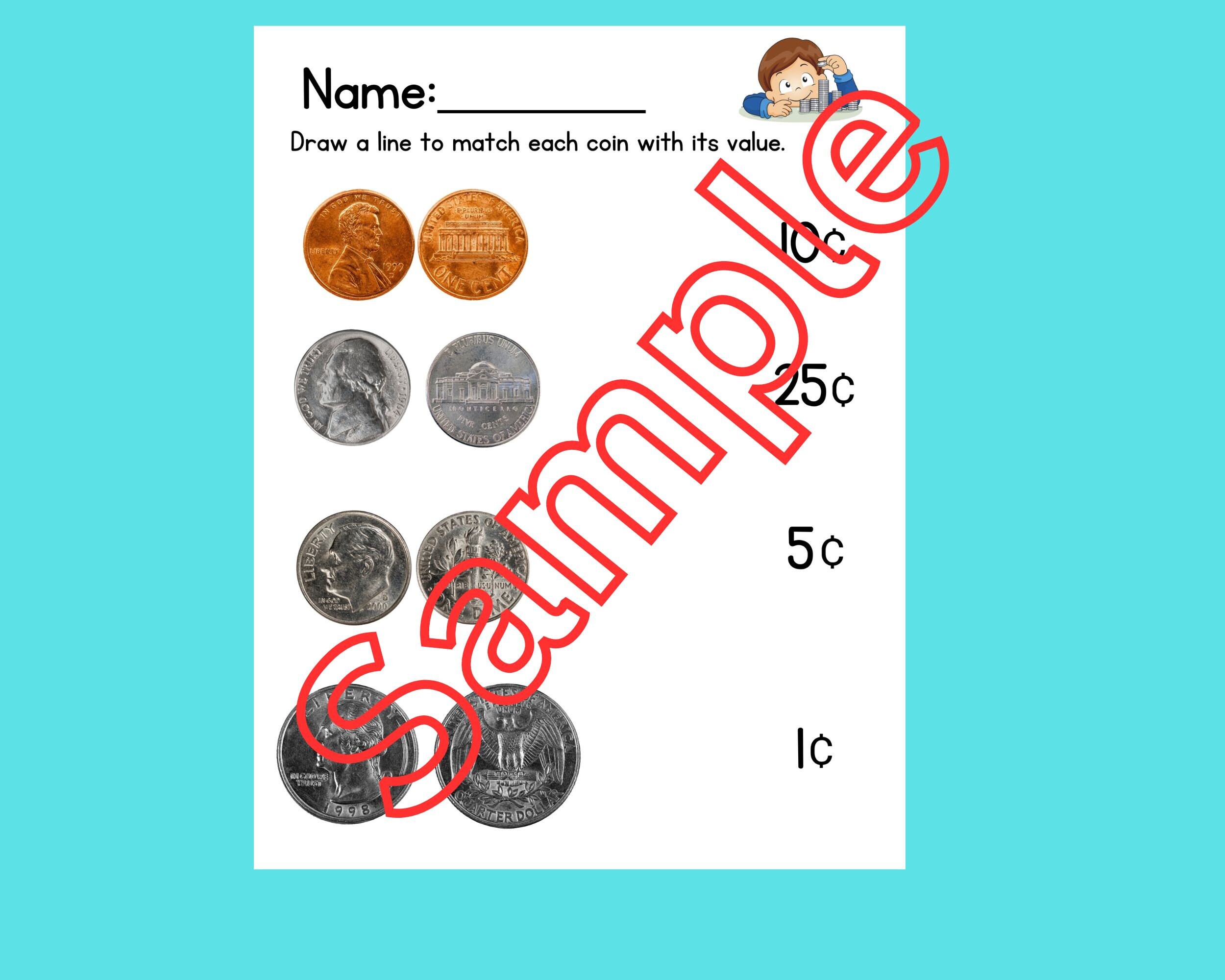 Instant Download Printable Coin Worksheets, Learn Coins, Count Money ...