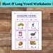 Vowels Worksheet Bundle, Kindergarten,long and Short Vowels, Homeschool ...