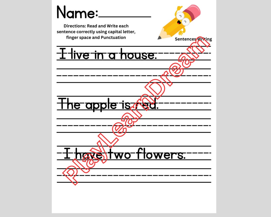 25 Printable Write the Sentence Worksheets, Sentence Writing Worksheets ...