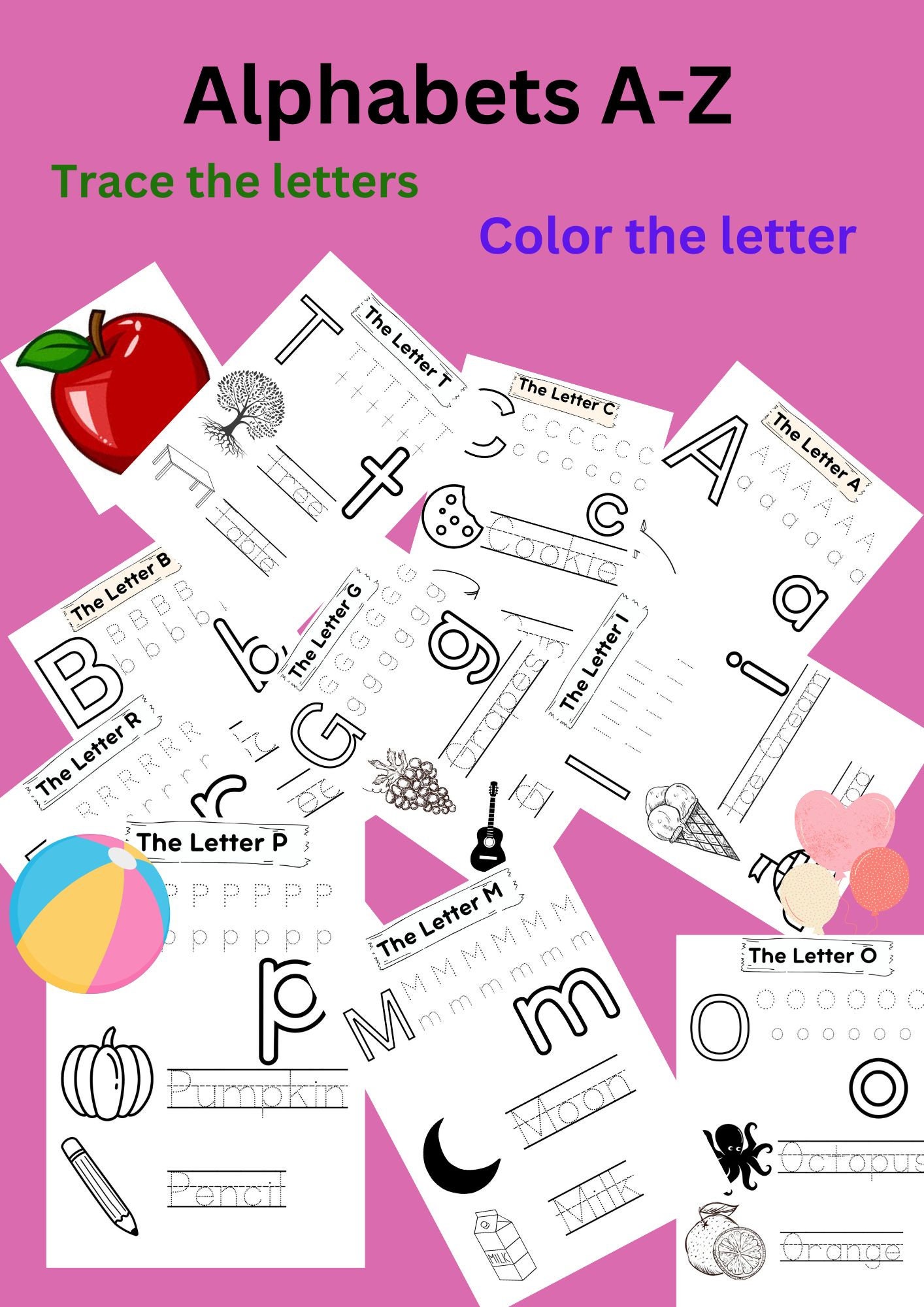 36 Preschool Pre-k + Kindergarten Alphabets & Numbers 1-10 Learning ...