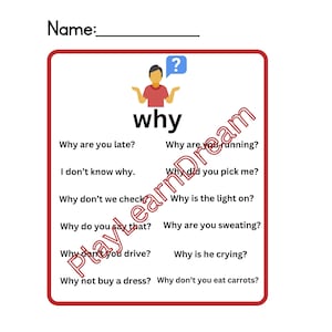 WH Family Question Words - Kindergarten - Homeshool- Learn to Read WH ...